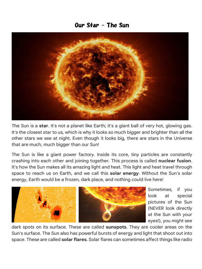 Understanding the Sun: Our Star Explained | PDF | Sun | Stars