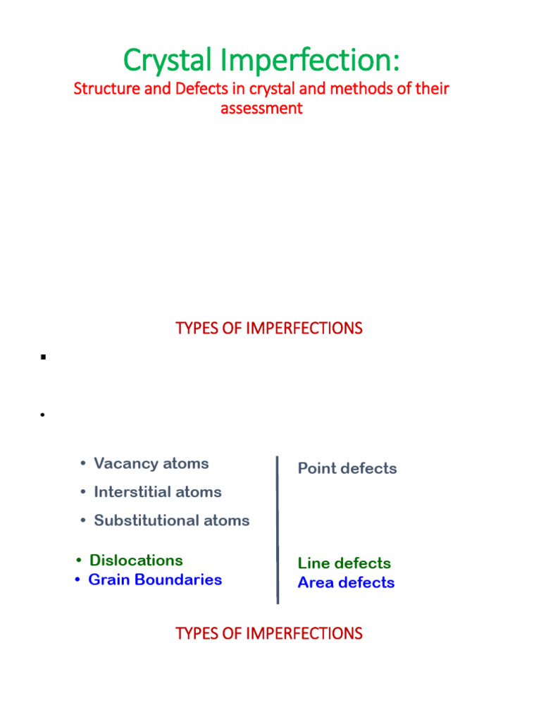 Crystal Defects: Types and Analysis | PDF | Dislocation ...