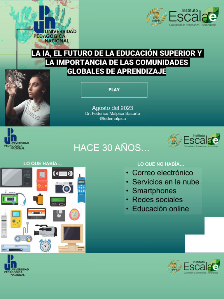 La I.A. Futuro de La Educ. Sup. e Import de Las Comun Globales. Conferencia | PDF | Inteligencia ...