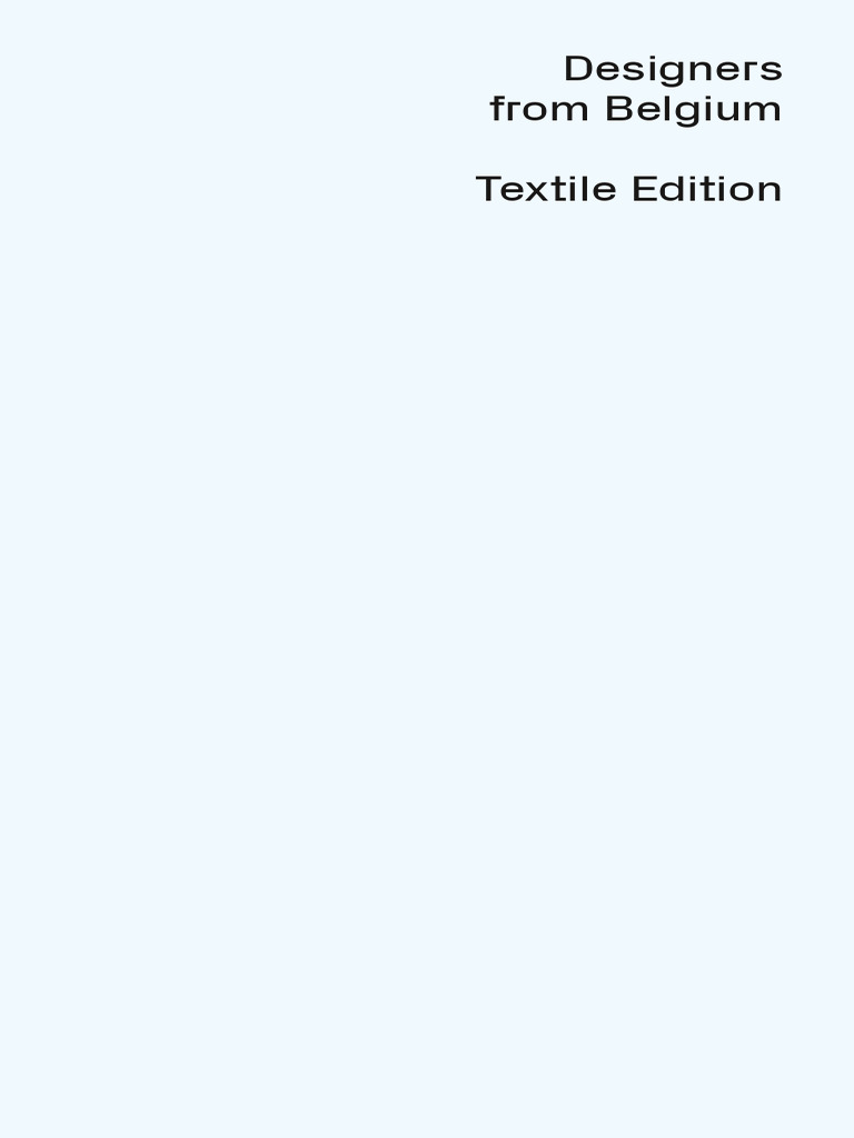 Designers From Belgium - Textile Edition - BelgiumisDesign | PDF ...
