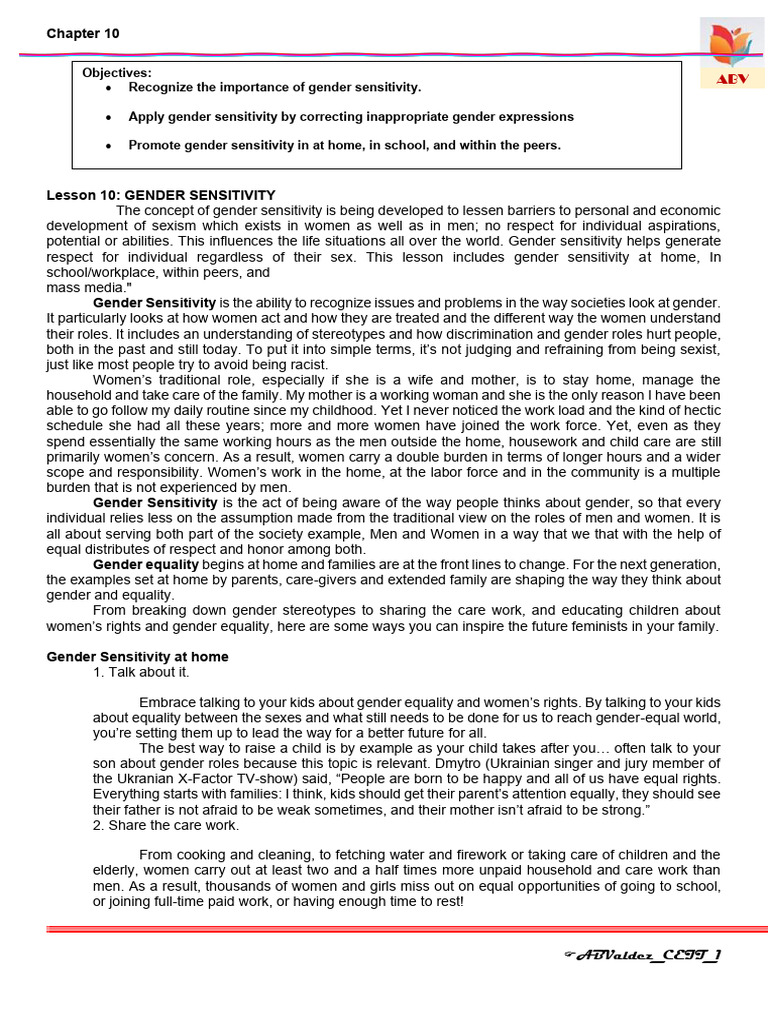Understanding Gender Sensitivity in Society | PDF | Employment | Gender ...