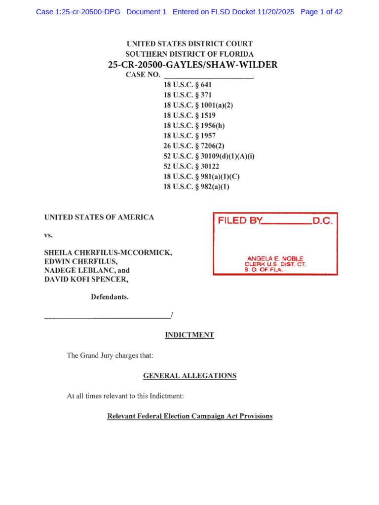 Federal Election Act Indictment Case | PDF | Taxation In The United ...