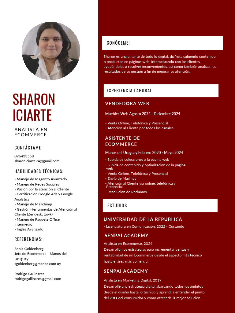 CV Sharon Iciarte Ecommerce | PDF | Comercio electrónico | Procesos de ...