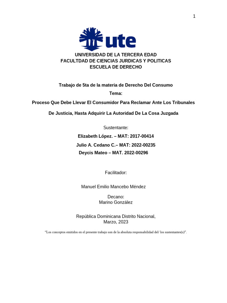 Julio A. Cedano C.-Trabajo de Quinta | PDF | Los consumidores ...