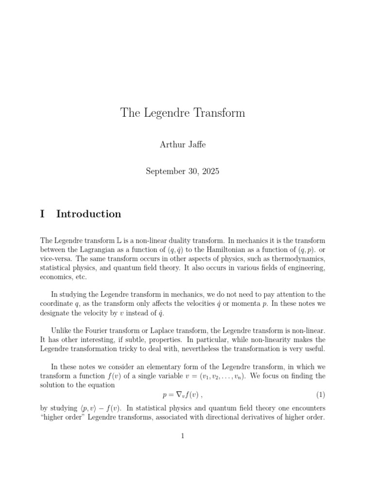 08 Legendre Transform | PDF | Function (Mathematics) | Mathematical Concepts
