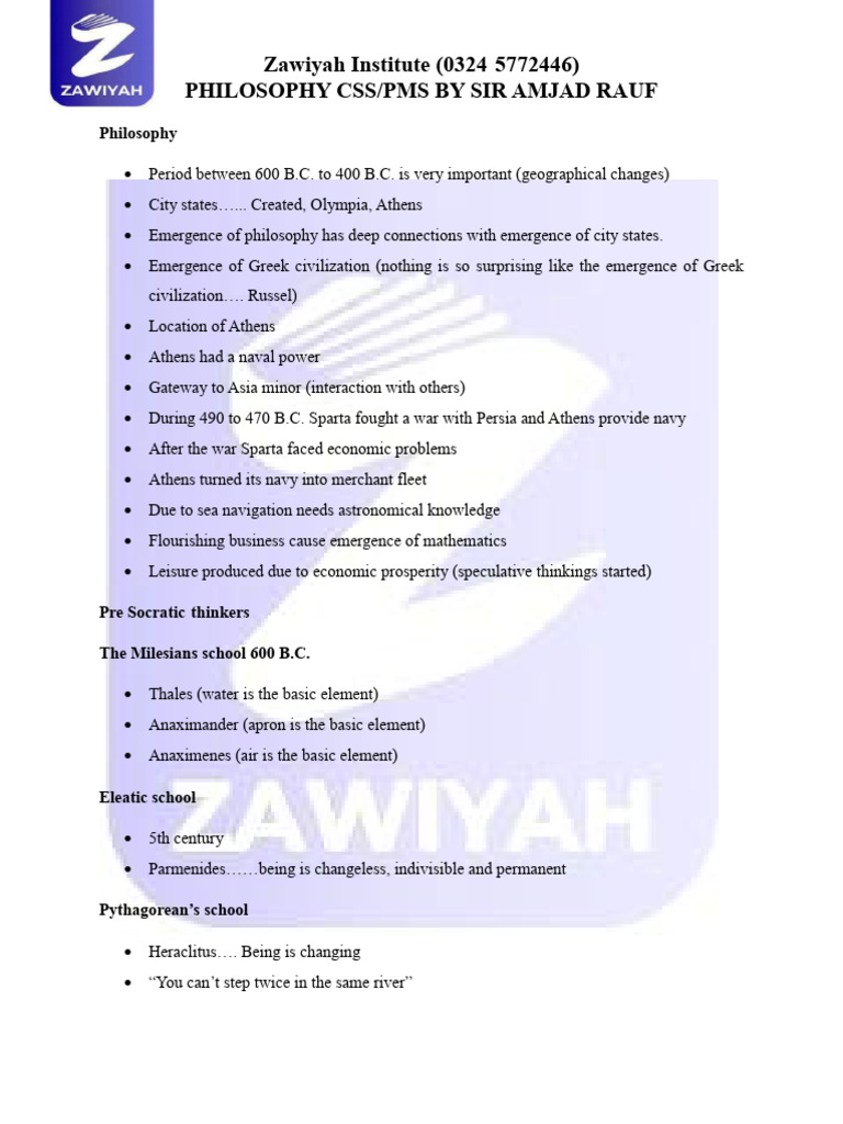 Philosophy Overview: Key Thinkers & Concepts | PDF | Idea | Logic