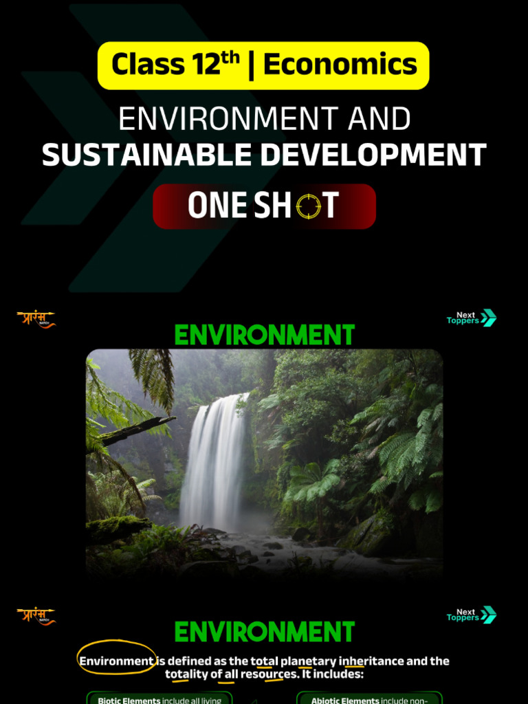 Environment and Sustainable Development Notes PDF | PDF