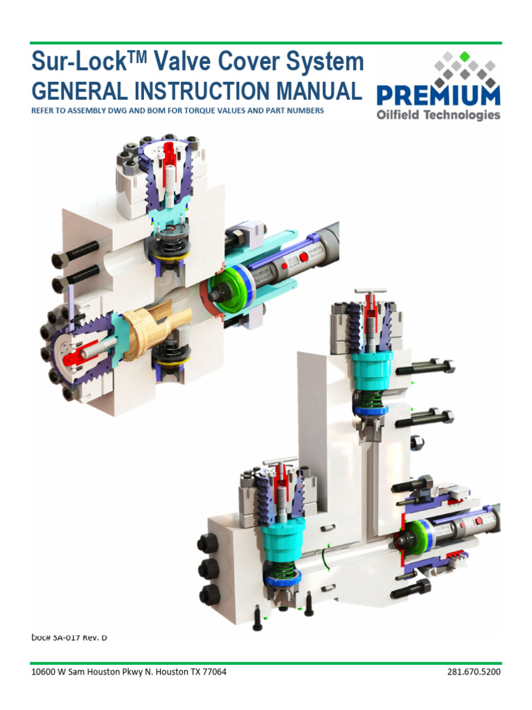 SA-017 - Sur-Lock Valve Cover MANUAL - Rev.D | PDF | Pump | Valve