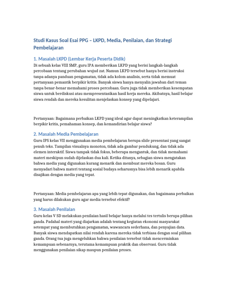 Studi Kasus PPG | PDF