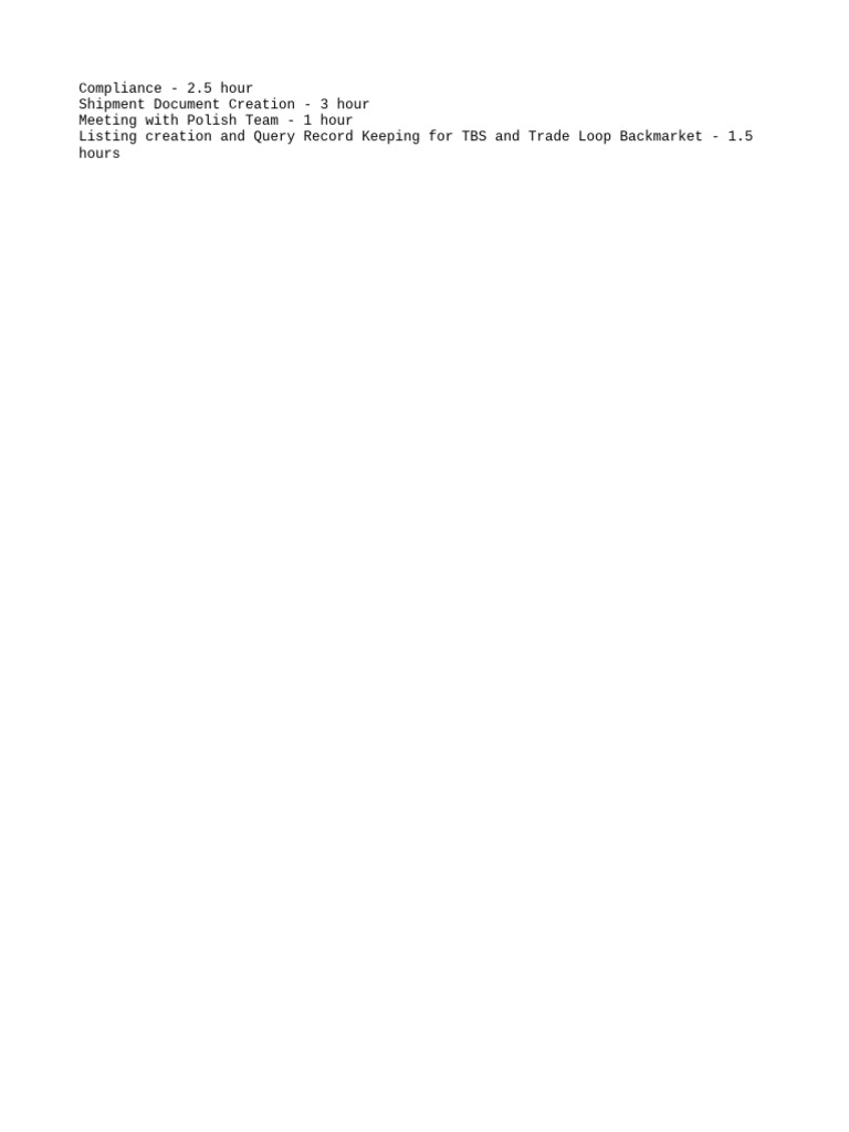 Work Breakdown Summary Template | PDF