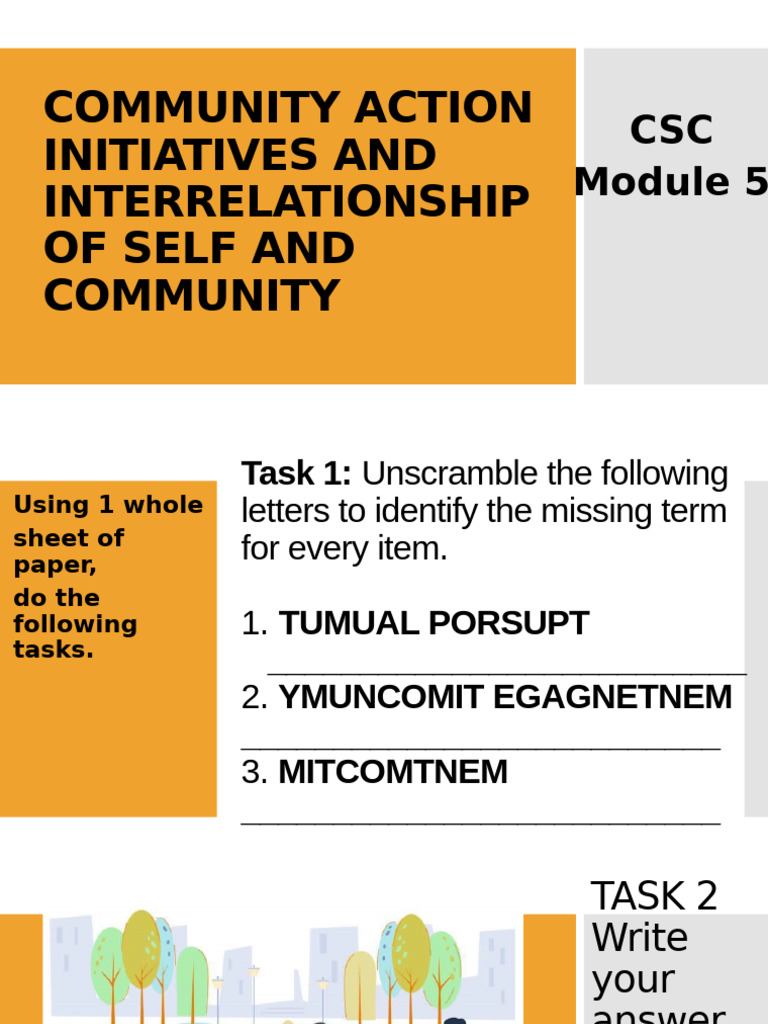 Module 5-Community Action Initiatives and Interrelationship | PDF