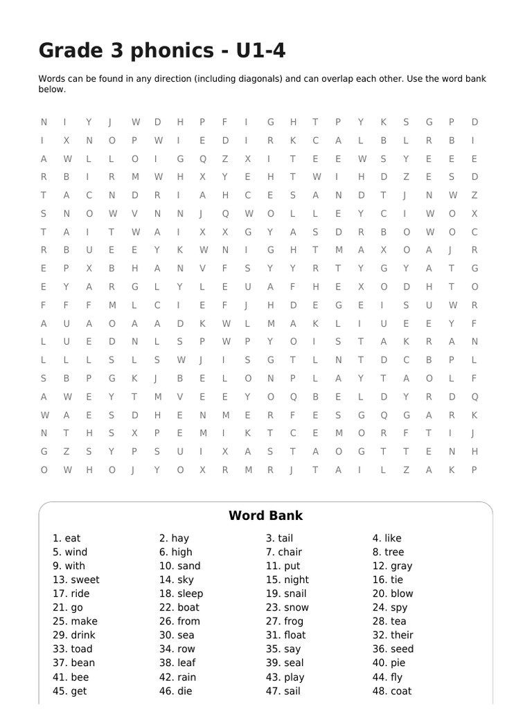Grade 3 Phonics U1 4 | PDF | Chess | Chess Theory