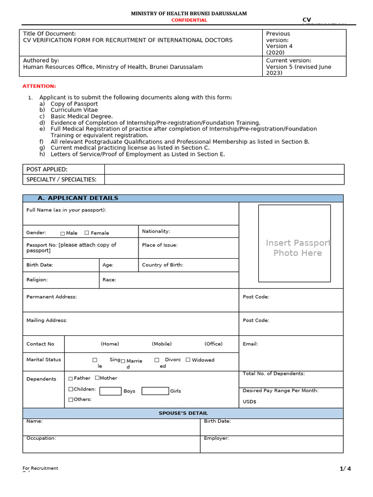 CV Verification for International Doctors | PDF