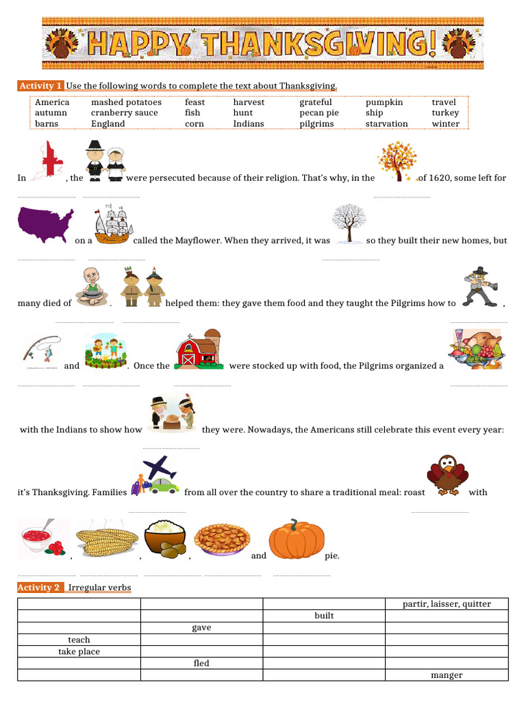 Thanksgiving History and Activities Guide | PDF | Observances