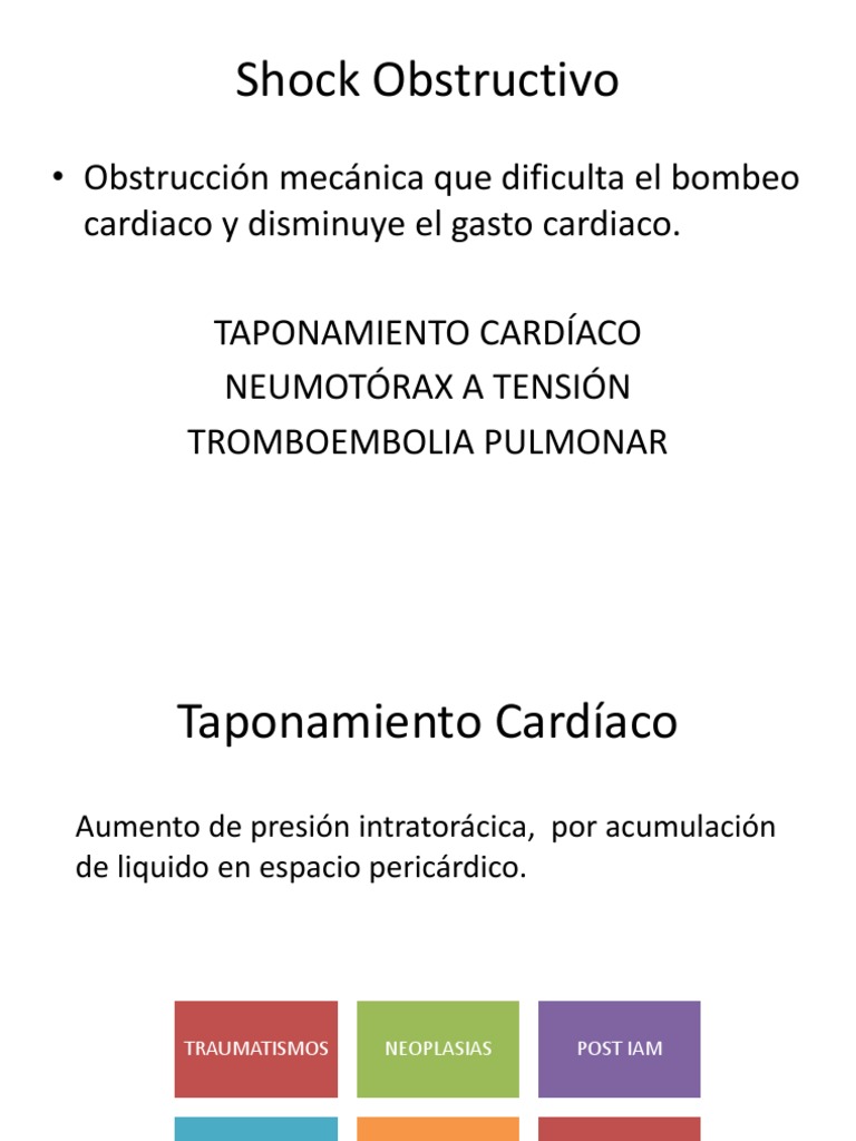 Tratamientos para Shock Obstructivo | PDF | Septicemia | Fisiología