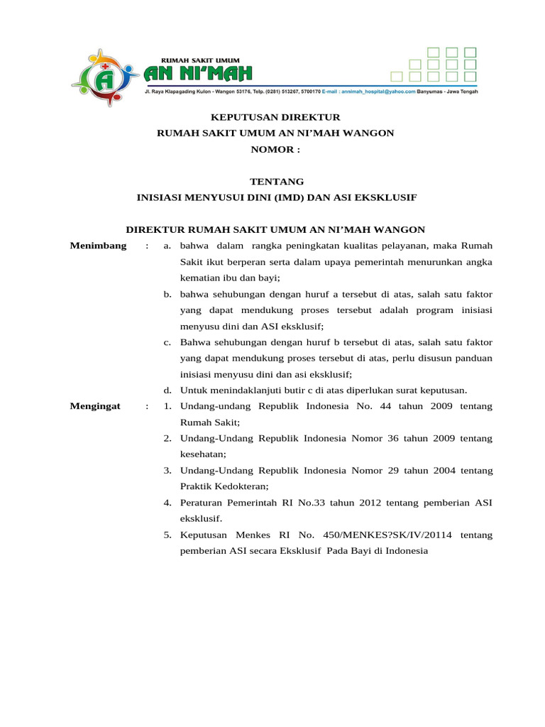 SK Asi Eksklusif Dan IMD | PDF