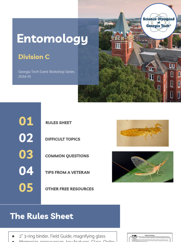 Georgia Tech Entomology Workshop Guide | PDF