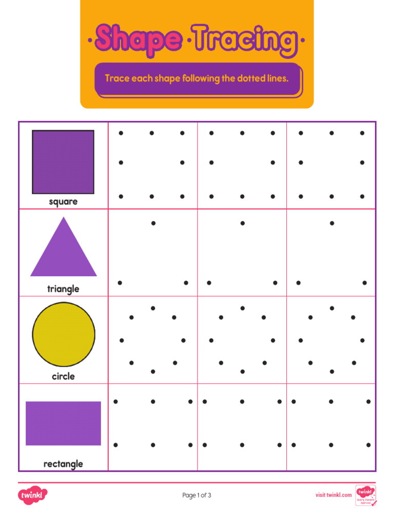 Shape Tracing Worksheets for Kids | PDF