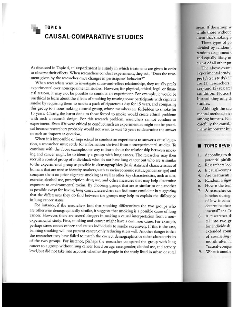 Topic 5 - Causal-Comparative Studies | PDF