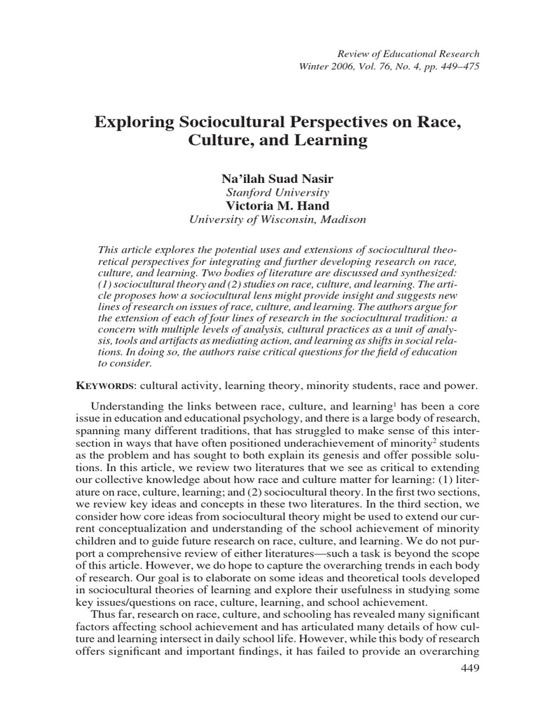 Exploring Sociocultural Perspectives On Race | PDF | Race (Human ...