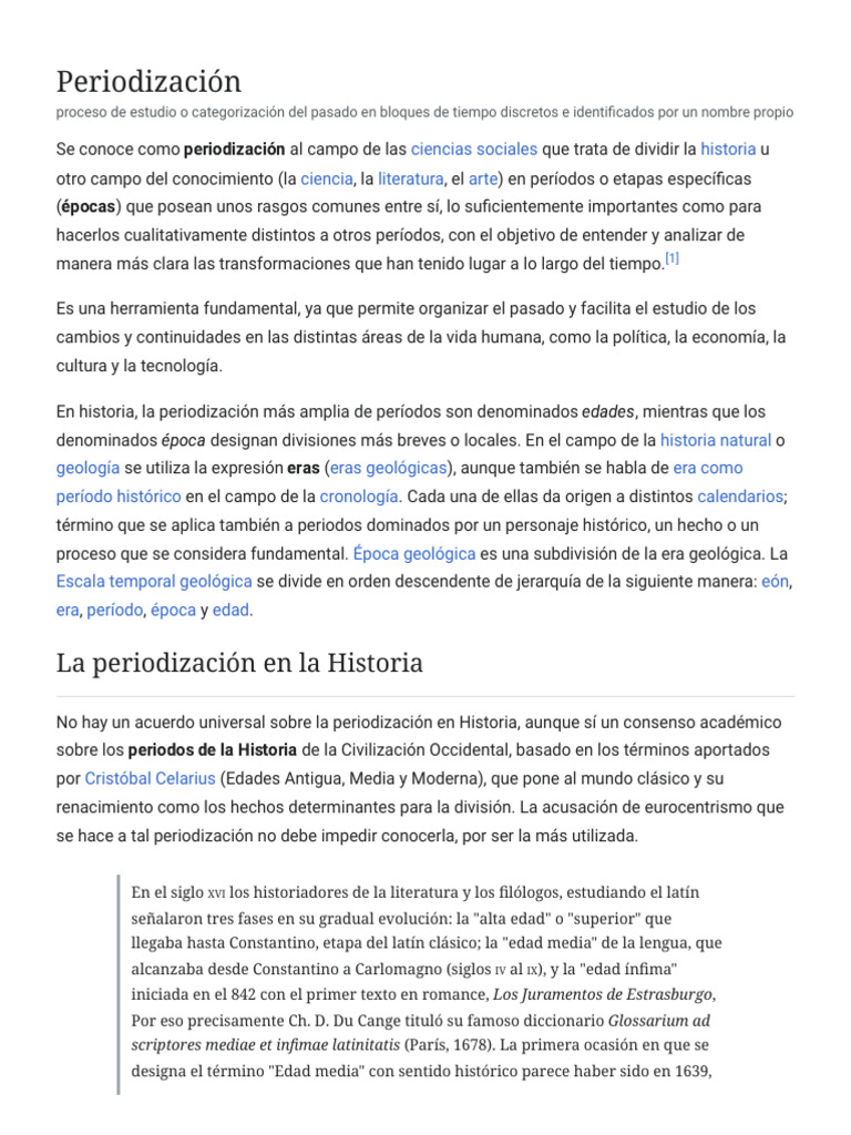 Periodización - Wikipedia, La Enciclopedia Libre | PDF | Educación en ...