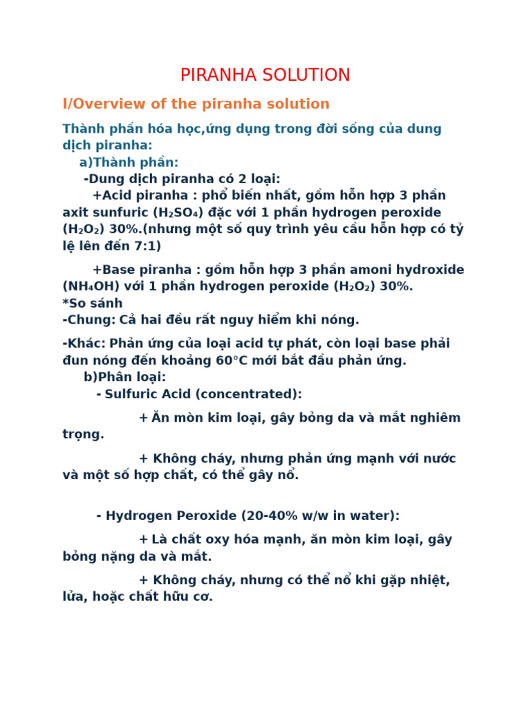 Piranha Solution 3 | PDF