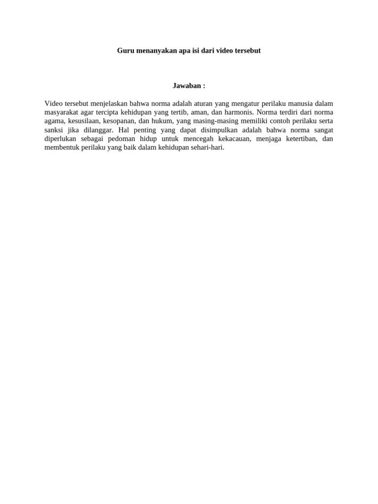 Guru Menanyakan Apa Isi Dari Video Tersebut | PDF