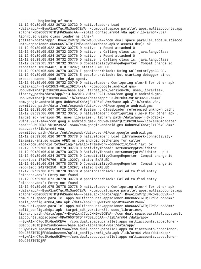 Android App Loader Debug Log Analysis | PDF | Android (Operating System ...