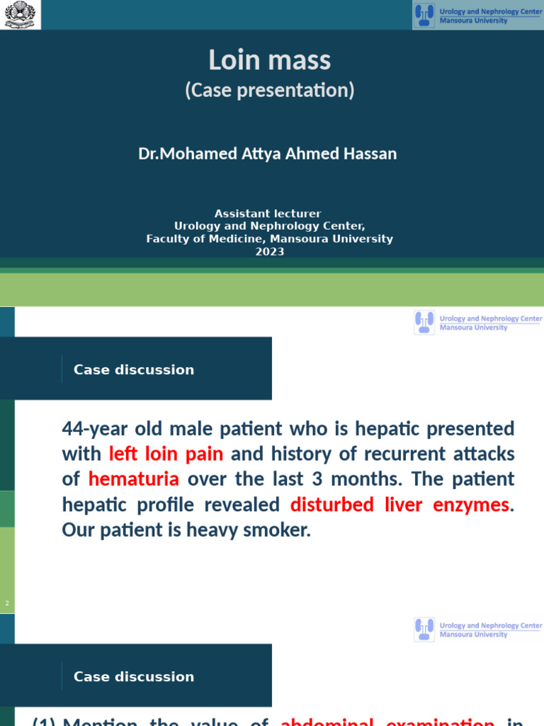 Loin Masses (Dr.M.attya) | PDF | Kidney | Cancer