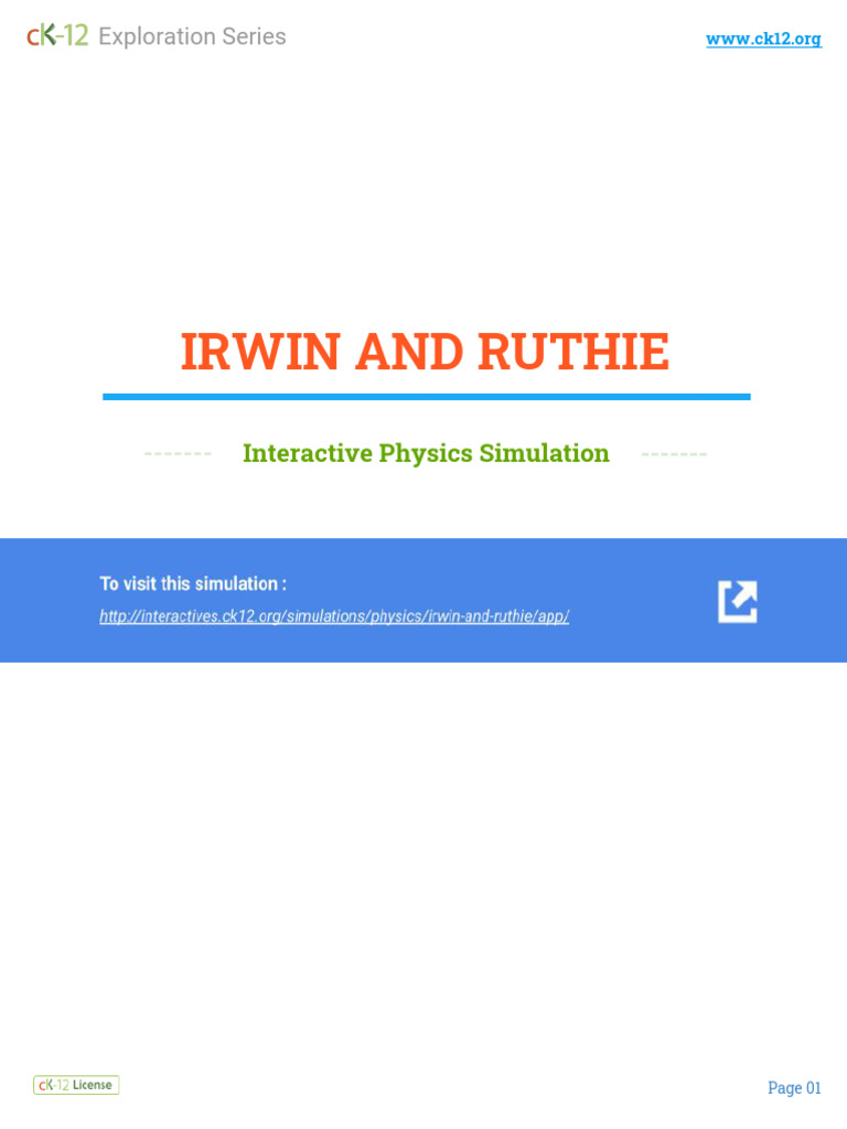 Irwin and Ruthie Physics Simulation | PDF | Acceleration | Force