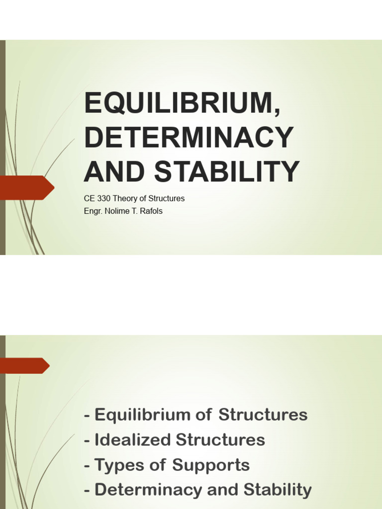 Equilibrium, Determinacy and Stability | PDF | Force | Applied Mathematics