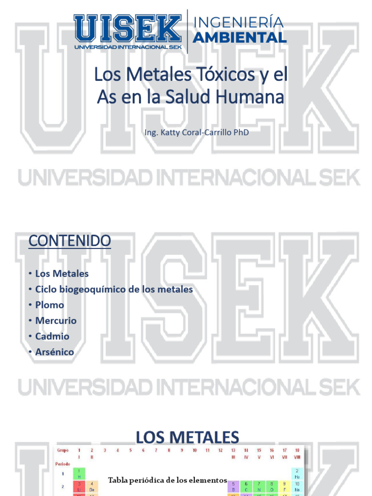 TOXICOLOGÍA DE LOS METALES PESADOS Y EL As | PDF | Arsénico | Mercurio ...