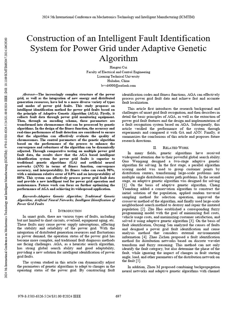 Intelligent Power Grid Fault Detection System | PDF | Genetic Algorithm ...