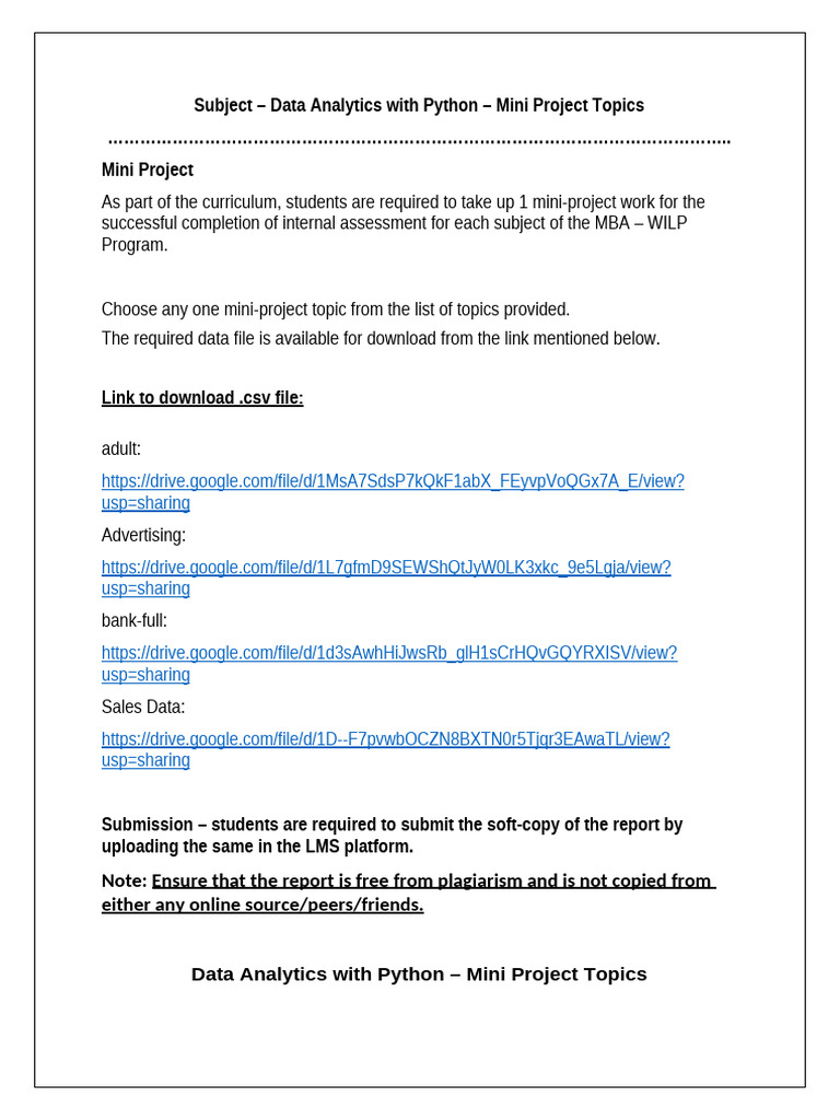 DA With Python - Mini-Project Topics | PDF | Statistics