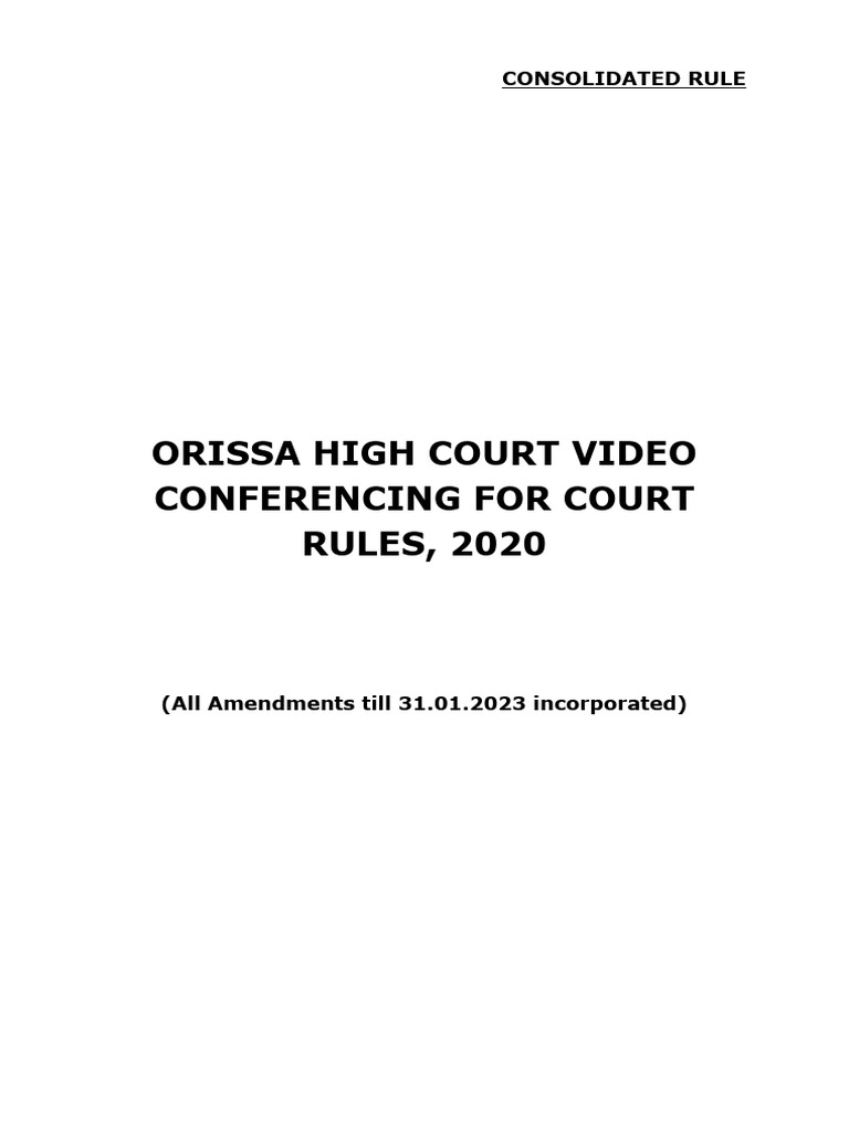 Orissa High Court Video Conferencing Rules | PDF | Affidavit ...
