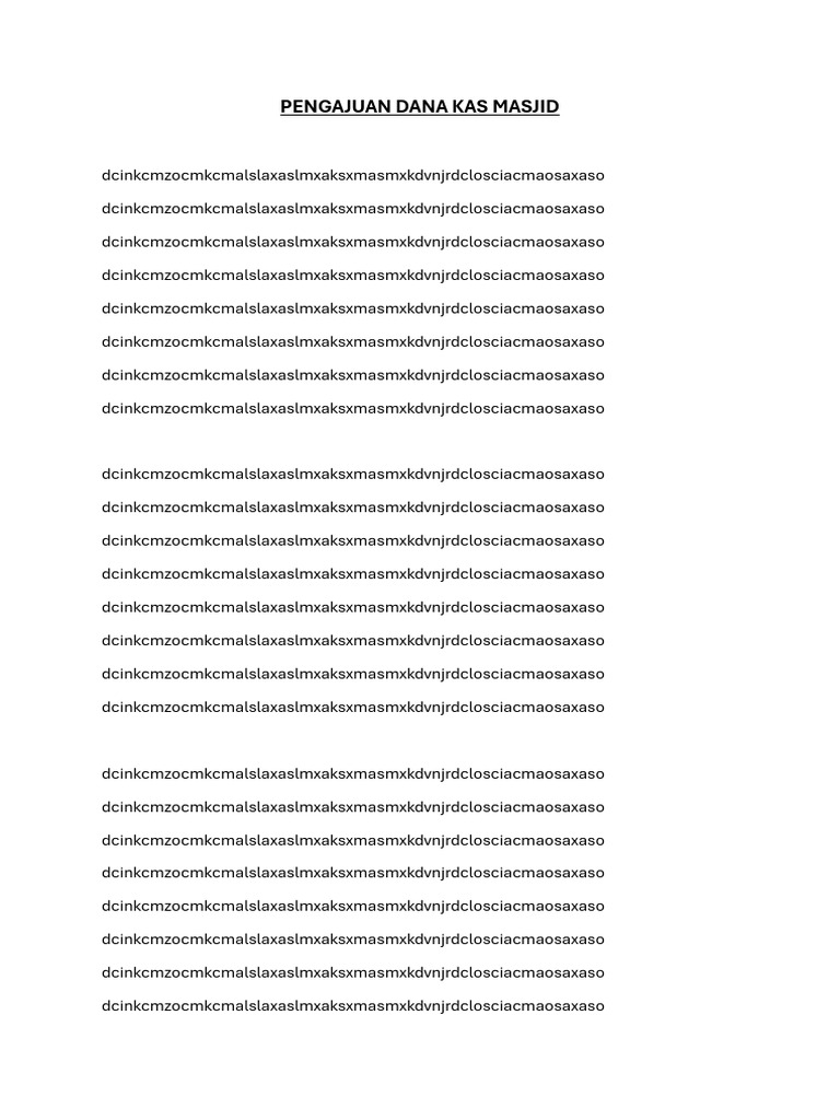 023/dkm/pengajuan Dana Kas Masjid | PDF