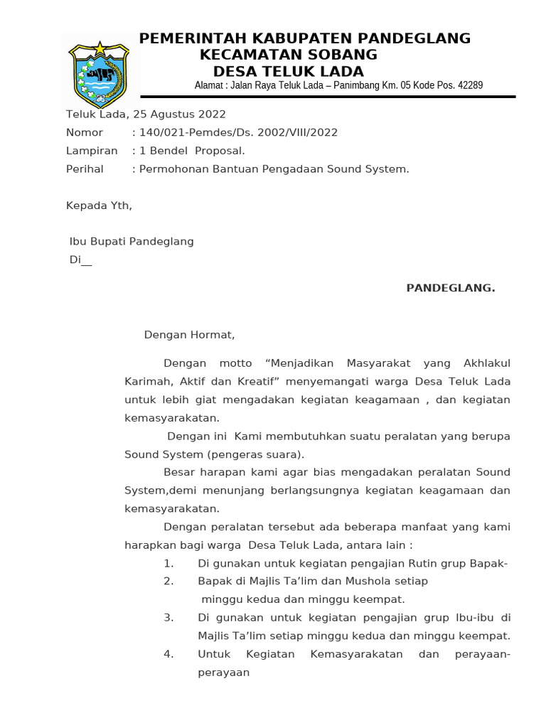 Proposal Sound System | PDF