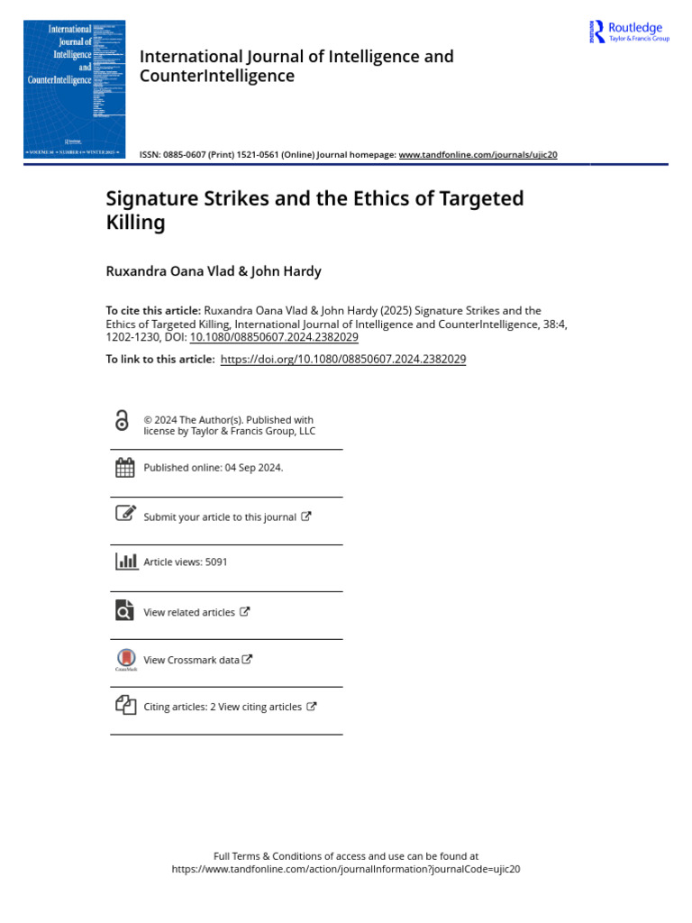 Signature Strikes and The Ethics of Targeted Killing | PDF | Targeted ...