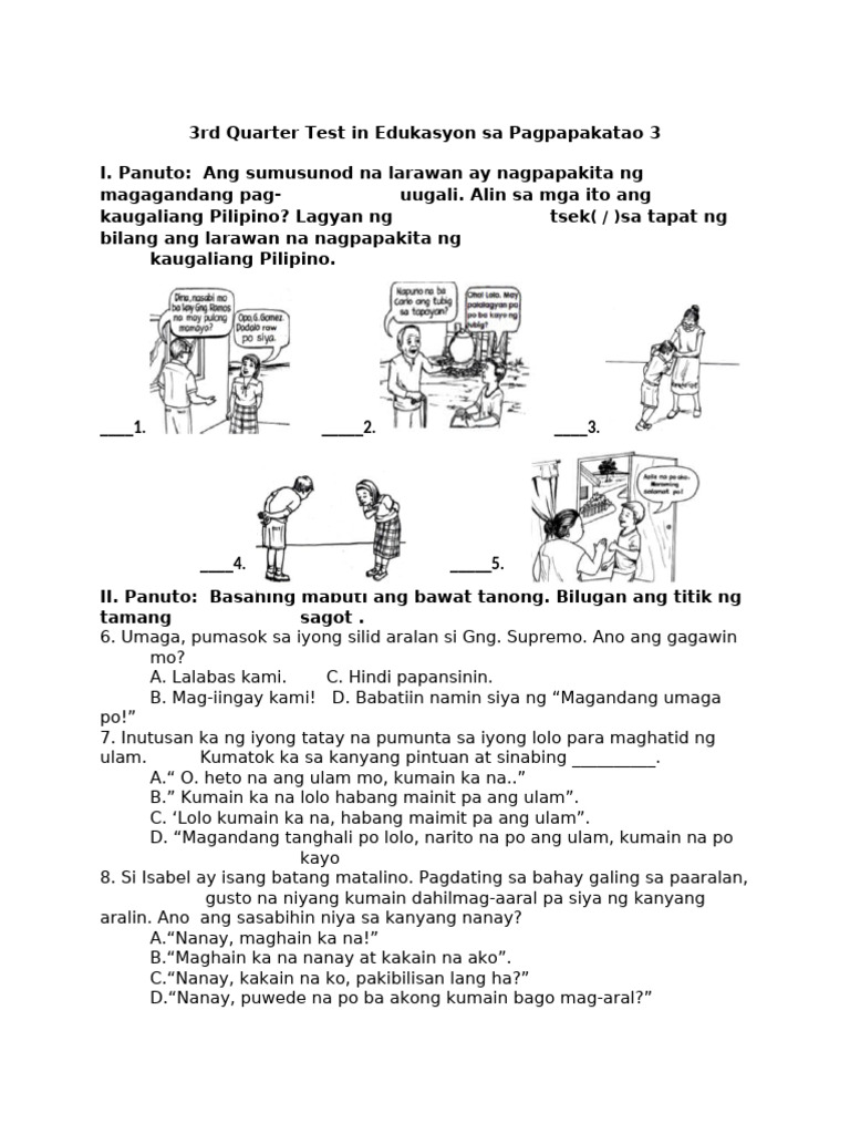 ESP-3rd - Quarter - Exam | PDF