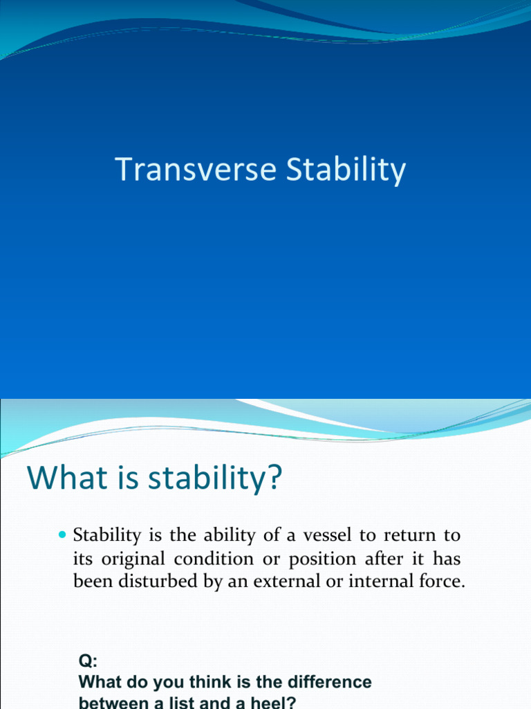 Understanding Transverse Stability in Vessels | PDF | Buoyancy ...