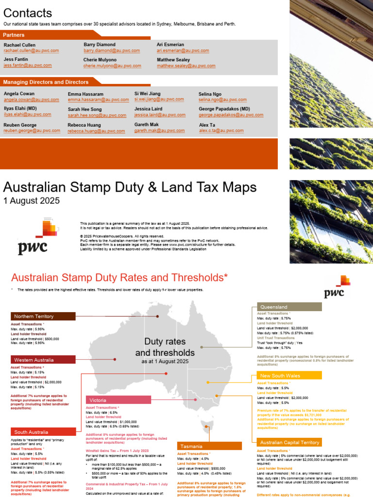 Australian Stamp Duty & Land Tax Guide | PDF | Taxes | Australia
