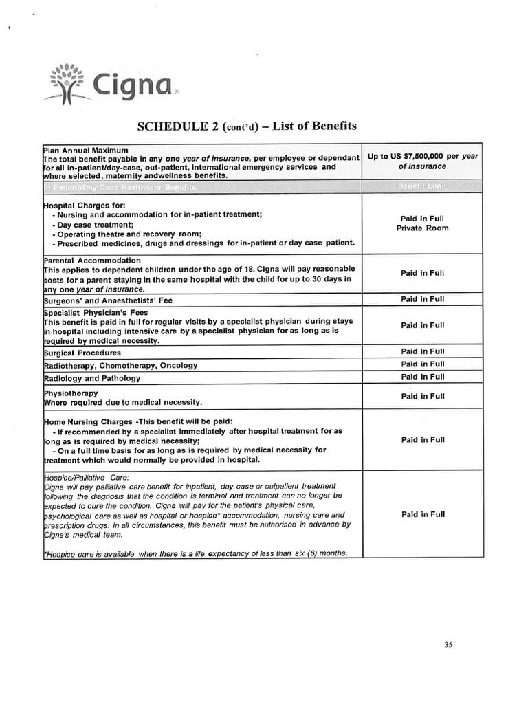 Medical - List of Benefits | PDF | Hospital | Patient