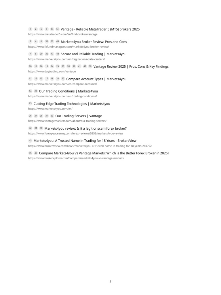 So Sánh Vantage Và Markets4you Trên Nền Tảng MT5_Part8 | PDF