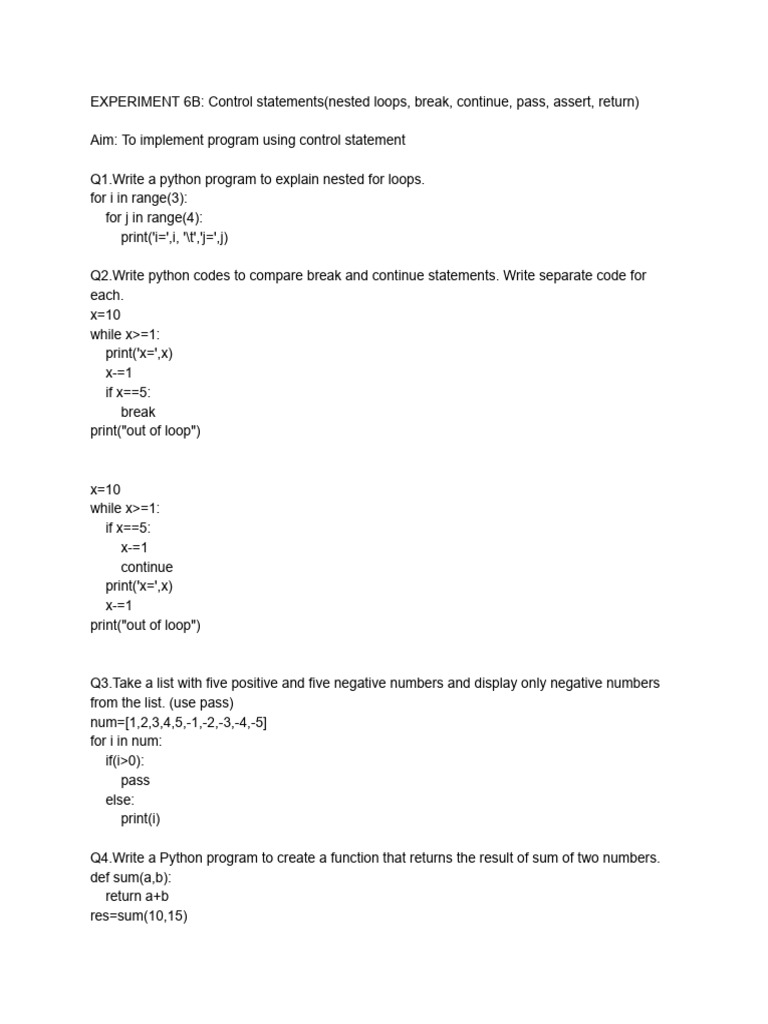 Solutions Expt 6B | PDF