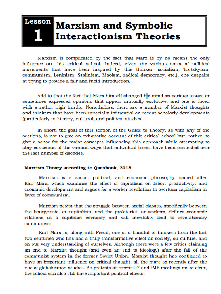 Discovering Marxism and Symbolic Interactionism | PDF