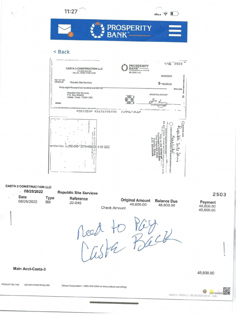 Republic Invice & Copy of Check | PDF
