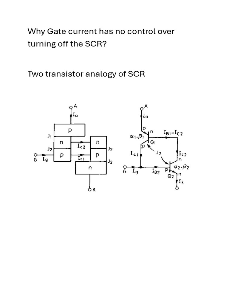 Why Gate Current Has No Control Over Turning Off The SCR? Two ...