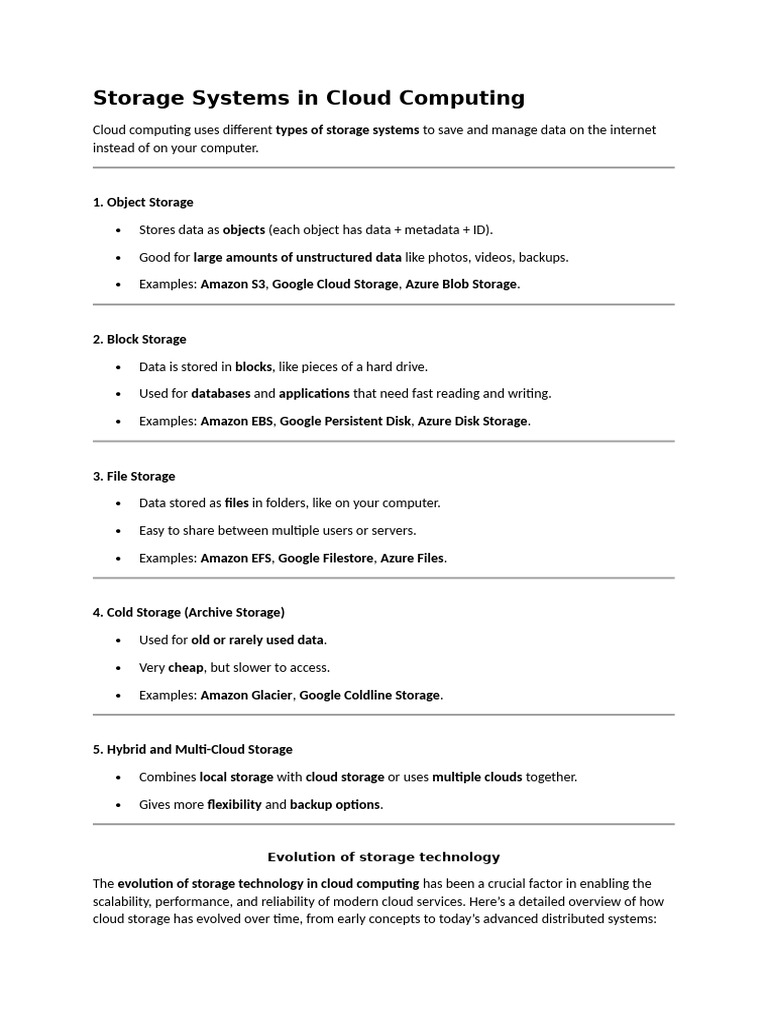 Storage Systems in Cloud Computing | PDF | Cloud Computing | Databases