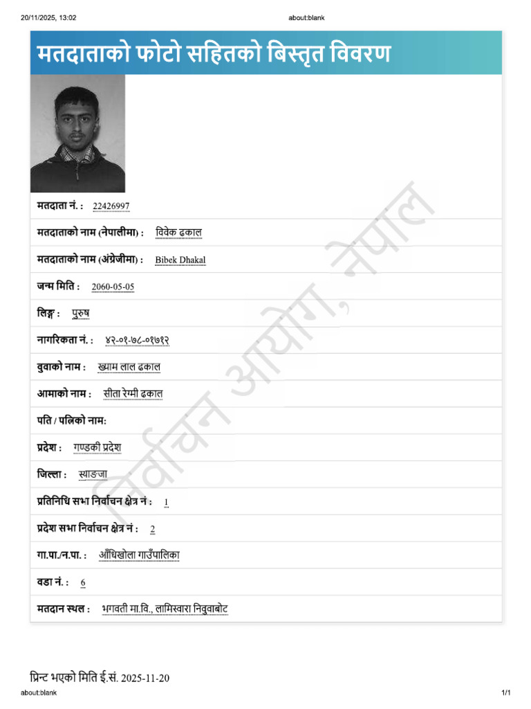 My Voter Card | PDF