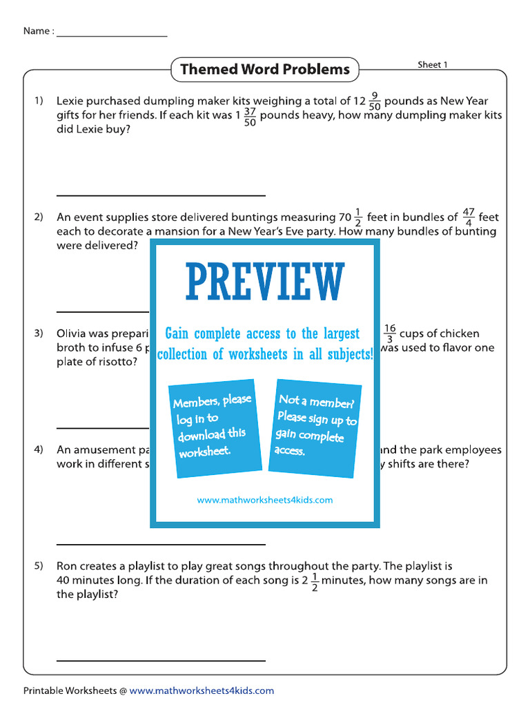 Themed Word Problems 1 | PDF